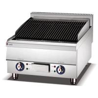 China Stainless Steel Electric Lava Rock Grill 3KW Commercial Countertop Barbecue Uniform Heating for sale