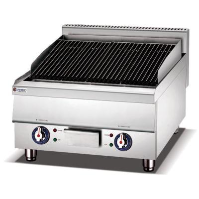 China Stainless Steel Electric Lava Rock Grill 3KW Commercial Countertop Barbecue Uniform Heating for sale
