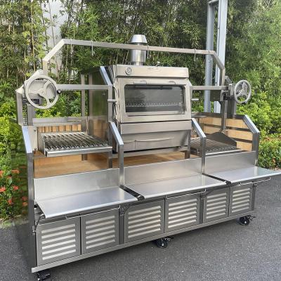 China Heavy Duty Large Commercial Charcoal Chicken Rotisserie Grill Machine for Restaurant Catering for sale
