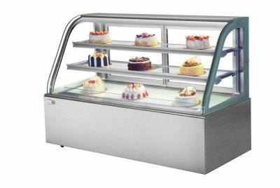 China Countertop Three Layers Arc Pastry Display Cabinet, Air Cooling Dessert Refrigerator for sale