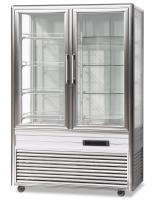 China Commercial Vertical Double Door Air Cooling Beverage Refrigerator, Undermounted Condenser Drink Display Chiller for sale