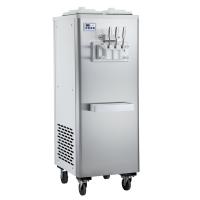 China Commercial Movable Vertical Silver Stainless Steel Frozen Yogurt Maker Equipped With Plastic Hopper Cover For Snack Shop for sale