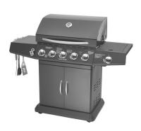 China 5+1Burners Char Broil Barbecue Grill Propane Gas BBQ With Side Burner Trolly Cabinet Cart Charcoal BBQ Grill Outdoor for sale
