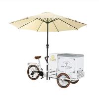 China Electric 3-Wheel Ice Cream Tricycle & Towable Mobile Food Trailer For Sale, Built-in Refrigerator Freezer with Onboard Generator for Street Vending Business for sale