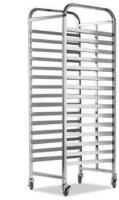 China Commercial 15-Tier Stainless Steel Bun Pan Rack Trolley | With Lock Brake Wheels for Bakery Kitchen Delivery & Storage for sale