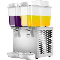 China 2×12L Stainless Steel Cold Drink Dispenser Commercial Double Tank Refrigerated Juice Machine for sale