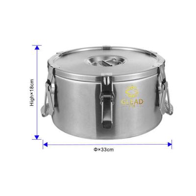 China GLEAD Commercial Foldable Handle Insulated Barrel 304 Stainless Steel Thermal Soup Bucket Catering Thermos Container for sale