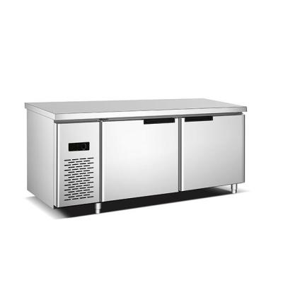 China Commercial Worktop Chiller, Glass Door Under Counter Refrigerator Stainless‑Steel Bakery Fridge for Dough Croissant Food Storage for sale
