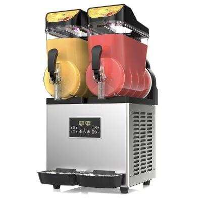 China Stainless Steel Slush Maker Commercial Double Cylinder Frozen Slushy Drink Machine for Beverage Store for sale