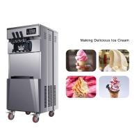 China Commercial Vertical Soft Ice Cream Maker 3 Flavors Soft Serve Machine Frozen Yogurt Making Machine for Cafe Restaurant for sale