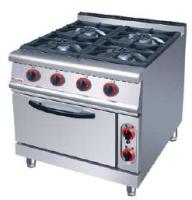 China Silver Commercial 4-Burner Gas Range with Electric Oven - 11.8kW Burner Power, 560×700×290mm Oven for sale