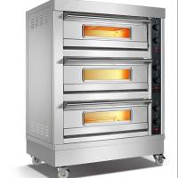 China 3 Deck Commercial Electric Pizza Oven 380V 13.2kW-37.8kW with 3-12 Tray Capacity for Bakeries for sale