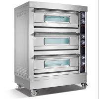 China 3 Deck Commercial Electric Pizza Oven 380V 13.2kW-37.8kW with 3-12 Tray Capacity for Bakeries for sale