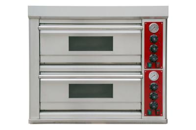 China Commercial Double Deck Gas Pizza Oven 350°C Temperature Range 400x400mm Chamber Energy Efficient for sale