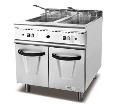 China Commercial Double Fryer Machine - 18L/21L Capacity Electric & Gas Models with 18KW-31KW Power for sale