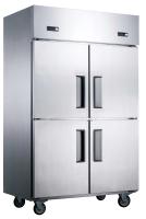 China Commercial Vertical Refrigerator Freezer 410L 220V Stainless Steel Fan Cooling for sale