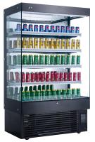 China 5 Tier Air Curtain Upright Chiller Supermarket Display Freezer Cabinet 220V for sale