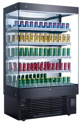 China 5 Tier Air Curtain Upright Chiller Supermarket Display Freezer Cabinet 220V for sale