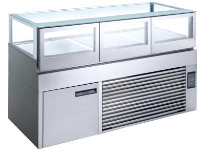 China Right Angle Refrigerated Cake Display Cabinet 150L-400L Capacity with Danfoss Compressor 220V/50HZ for sale