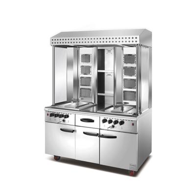 China Commercial Gas Shawarma Machine with Cabinet - 18KW/36KW Power, 800-1500mm Width, Stainless Steel Construction for sale