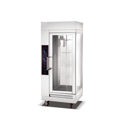 China 20kw Vertical Electric Rotisserie Chicken Oven 4 Baskets 12-16 Chickens Stainless Steel for sale