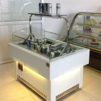 China Square Refrigerated Cake Display Case 900-1500mm with Danfoss Compressor & LED Lighting for Commercial Bakeries for sale