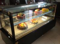 China Straight Glass Door Bread Refrigerated Cake Display Double Layer Air Cooling for sale
