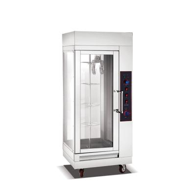 China Stainless Steel Vertical Electric Rotisserie Oven 4 Baskets 12-16 Chickens for sale
