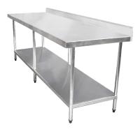 China Adjustable Stainless Steel Work Table 1200-2400mm with Storage Shelf for Commercial Kitchens for sale