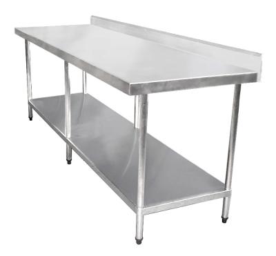 China Adjustable Stainless Steel Work Table 1200-2400mm with Storage Shelf for Commercial Kitchens for sale