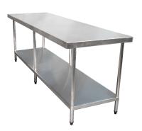 China Adjustable Stainless Steel Work Table 1200-2400mm with Storage Shelf for Commercial Kitchens for sale
