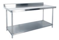China Adjustable Stainless Steel Work Table 1200-2400mm with Storage Shelf for Commercial Kitchens for sale