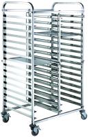 China Stainless Steel Mobile Bakery Trolley 600×690×1735mm with 32 Tray Capacity for Commercial Kitchens for sale