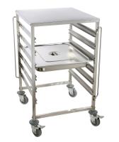 China Stainless Steel Mobile Bakery Trolley 600×690×1735mm with 32 Tray Capacity for Commercial Kitchens for sale