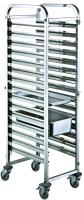 China Stainless Steel Mobile Bakery Trolley 600×690×1735mm with 32 Tray Capacity for Commercial Kitchens for sale