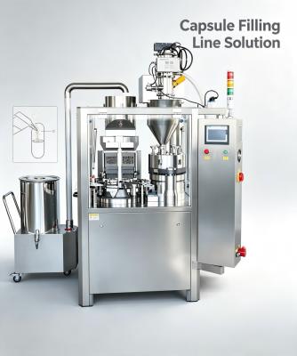 China Nutrition Empty Pill Capsule Filler Powder Feeder 2500 Caps/Min Pill Encapsulator Machine for sale