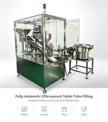 China 40 Tubes/Min  Effervescent Tablet Tube Filling Machine HMI 60Hz Counting And Filling Machine for sale