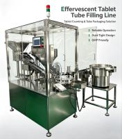 China 3kW Effervescent Tablet Tube Filling Machine Integrated CE Labeling Production Line for sale