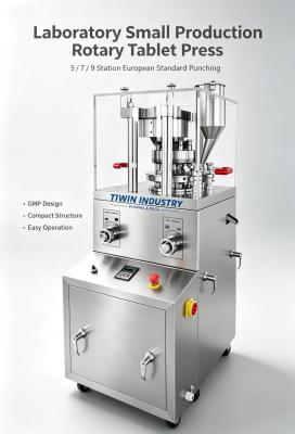 China TEU-5 Mini Rotary Tablet Press Machine 5 Station EU Punch 60kN Lab R&D Small Batch CE for sale