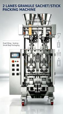 China 2 Lanes Powder Sachet Packaging Machine Granule Stick Packing 80-90 Sachets/Min for sale