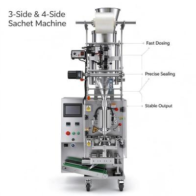 China Liquid Sachet Packing Machine TW-160L Piston Pump 4 Side Sealing SUS304 CE for sale