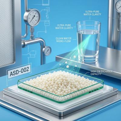 China ASD-002 Strong Base Anion Exchange Resin Nitrate Removal Media 99.8% Purity for Drinking Water Plants for sale