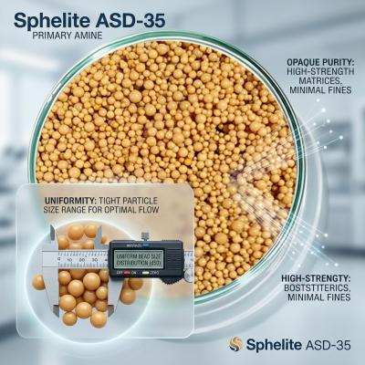 China Sphelite ASD-35 Primary Amine Resin Post Combustion CO2 Capture for Power Plant Flue Gas for sale