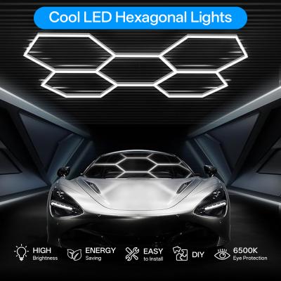 China K&C Hexagon Light LED Ceiling Wall Detailing Studio Posh Workshop Light Diy Led Honeycomb Car Workshop Garage Work Light for sale