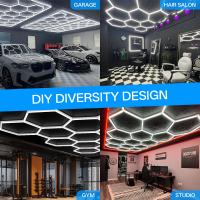 China K&C Hexagon Light LED Ceiling Wall Detailing Studio Posh Workshop Light Diy Led Honeycomb Car Workshop Garage Work Light for sale