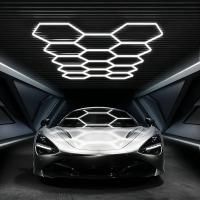 China LED Hex Light Hexagon Panel Lighting System Modular Connectable Honeycomb Ceiling Lights For Home Garage Studio Office for sale