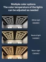 China LED Hex Light Hexagon Panel Lighting System Modular Connectable Honeycomb Ceiling Lights For Home Garage Studio Office for sale