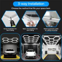 China LED Hex Light Hexagon Panel Lighting System Modular Connectable Honeycomb Ceiling Lights For Home Garage Studio Office for sale