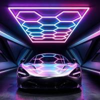 China 2026 New 14Hexagon RGB APP Control Honeycomb LED Ceiling Light 24V IP20 for Gym Salon Garage Bar Atmosphere Light CE Ready for sale