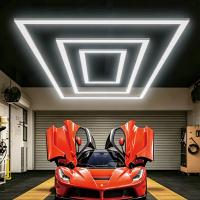 China 422W LED Hexagon Light Modular Ceiling Lighting System for Garage Gym Workshop Office Connectable Honeycomb LED Hex Light Panels for sale